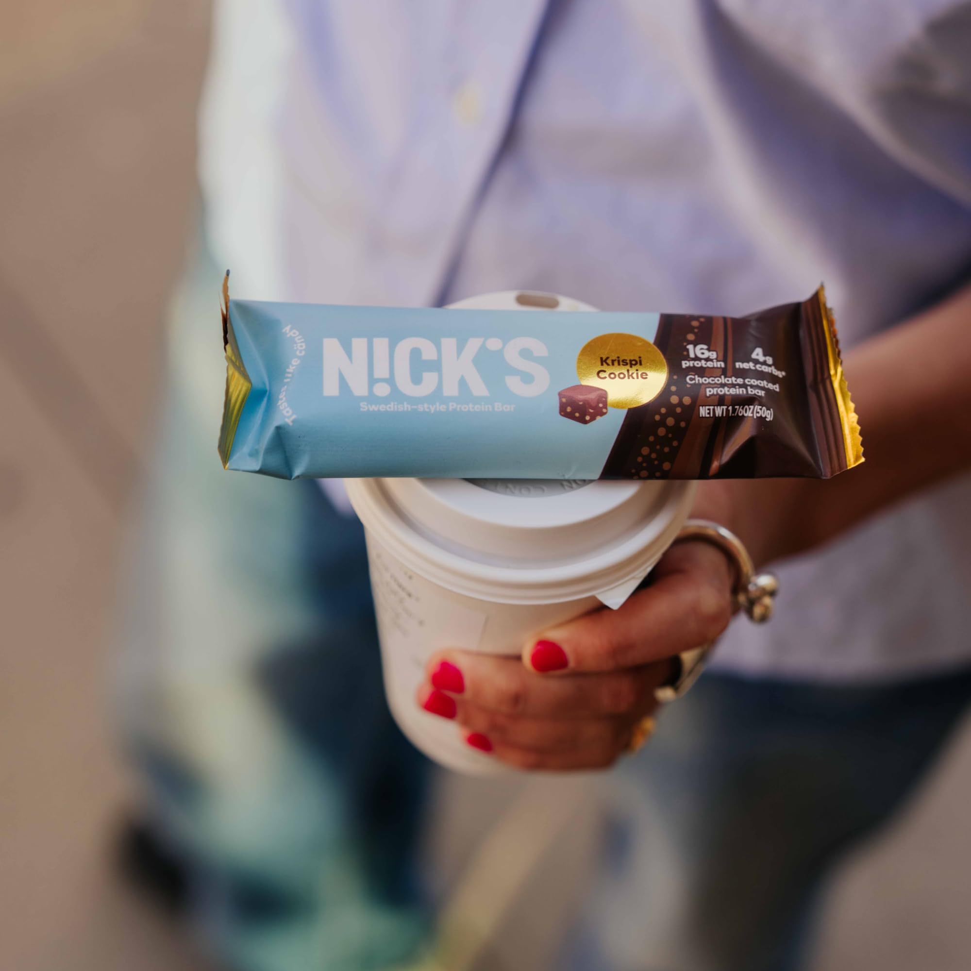 Nick's Protein Bars Crispy Nougat | 16g protein | 210 calories | Low Carb Keto Friendly Snacks No Added Sugar (Multipack 12 bars x 50g)