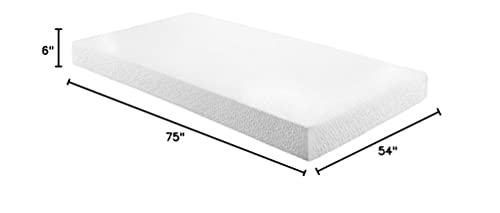 Lexicon Amira 6-Inch Gel Infused Memory Foam Mattress, Full, White