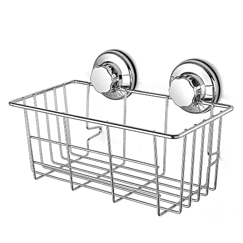 iPEGTOP 1 Pack Suction Cup Wide Shower Caddy &2 Pack Deep Shower Caddy Bath Wall Shelf for Large Shampoo Shower Gel Holder Bathroom Storage