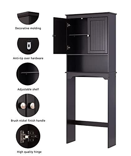 Spirich Home Over The Toilet Storage Cabinet, Bathroom Shelf Over Toilet, Bathroom Storage Cabinet Organizer, Espresso