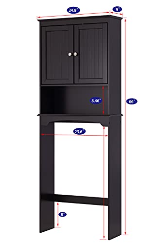 Spirich Home Over The Toilet Storage Cabinet, Bathroom Shelf Over Toilet, Bathroom Storage Cabinet Organizer, Espresso