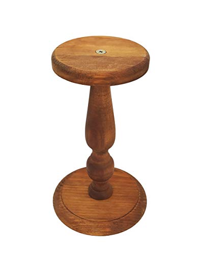 Owlgift Rustic Brown Vintage Style Wood Hat Stand, Wig Holder Display, Helmet Organizer Storage