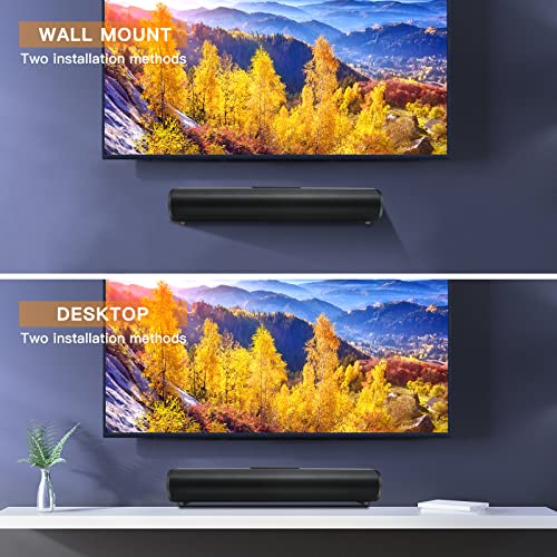 LIPEILA Soundbar for TV with Bluetooth 50W Speakers for TV Home Theater Audio Surround Sound System Small Sound Bar with Subwoofer for TV PC Projectors Tablets,Remote Control,Opt/AUX/USB/HDMI (Brown)