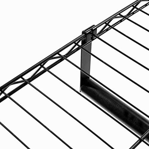Homdox Free Standing Closet, Wire Shelving Clothing Rack Heavy Duty, with Side Hooks and Clothes Rods (Black)