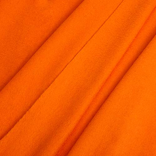 Books.And.More Orange Wool Throw Blanket with Fringe, Soft Throw Blankets 80% Wool, 20% Cashmere, Size: 50x70'' (127x178 cm)