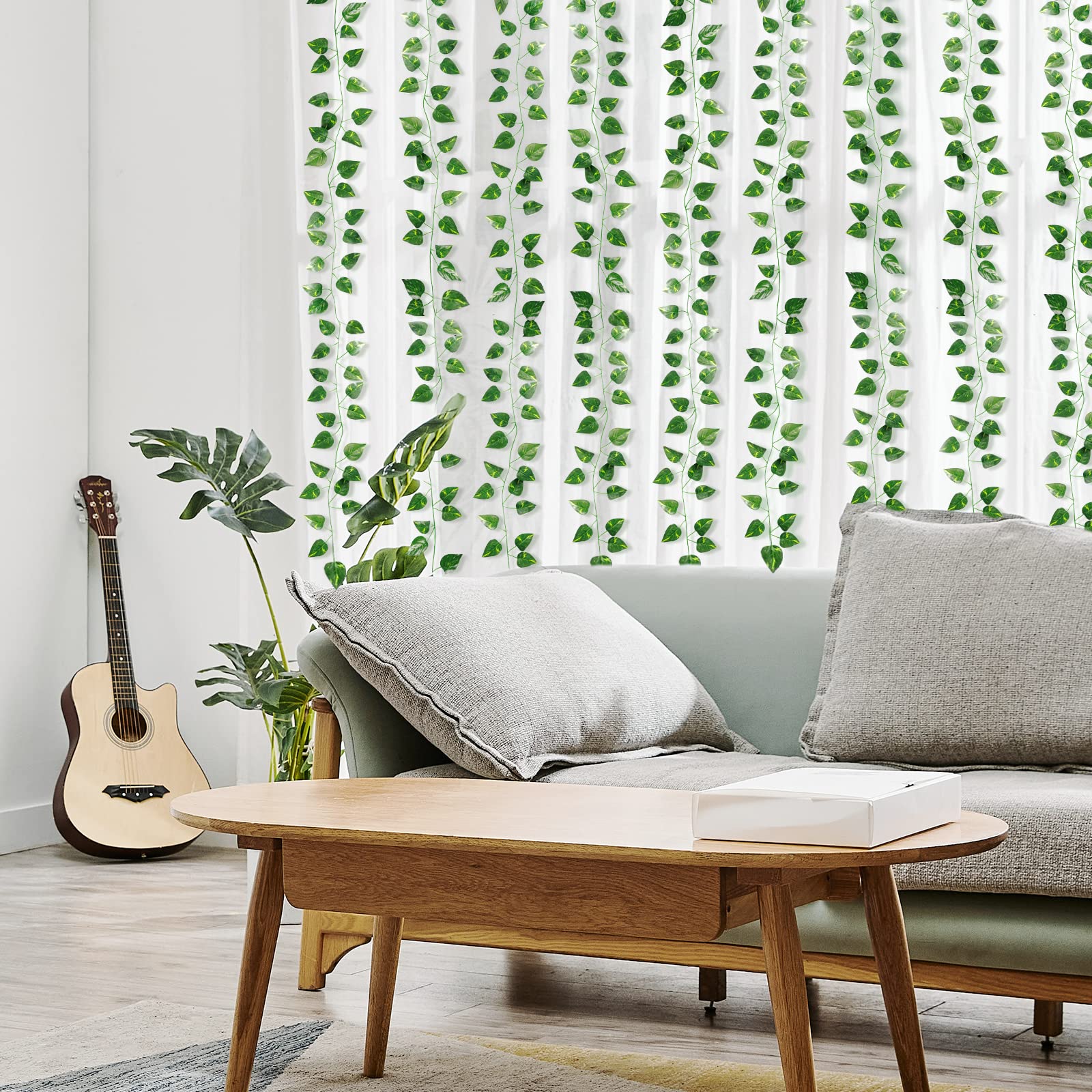 WhOnline 10pcs Fake Vines 69ft Artificial Greenery Garland Fake Hanging Plants Greenery Wall Backdrop for Home Bedroom Wedding Decoration Jungle Theme Party Supplies