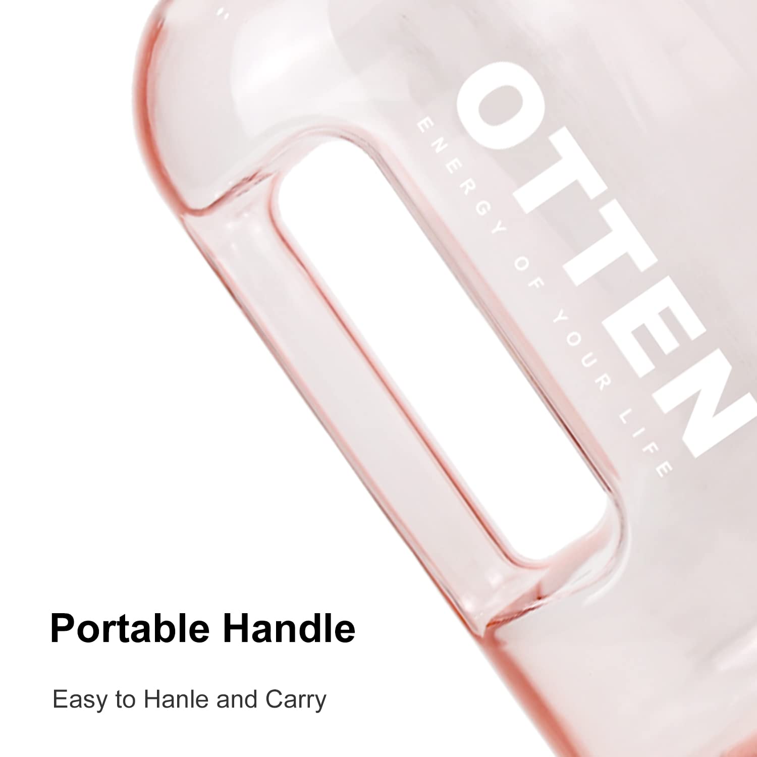 OTTEN Gallon Water Bottle with Time Marker - Water Bottles with Bottle Brush, Reusable Tritan Gym Water Bottle with Handle, BPA Free Leak Proof Water Jug (Pink, 128 Ounces)