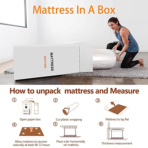 12 inch Queen Size Memory Foam Mattress ,Bed Mattress in a Box,Medium Firm ,5 Layer All Foam System Supportive & Pressure Relief -365 Nights Trail