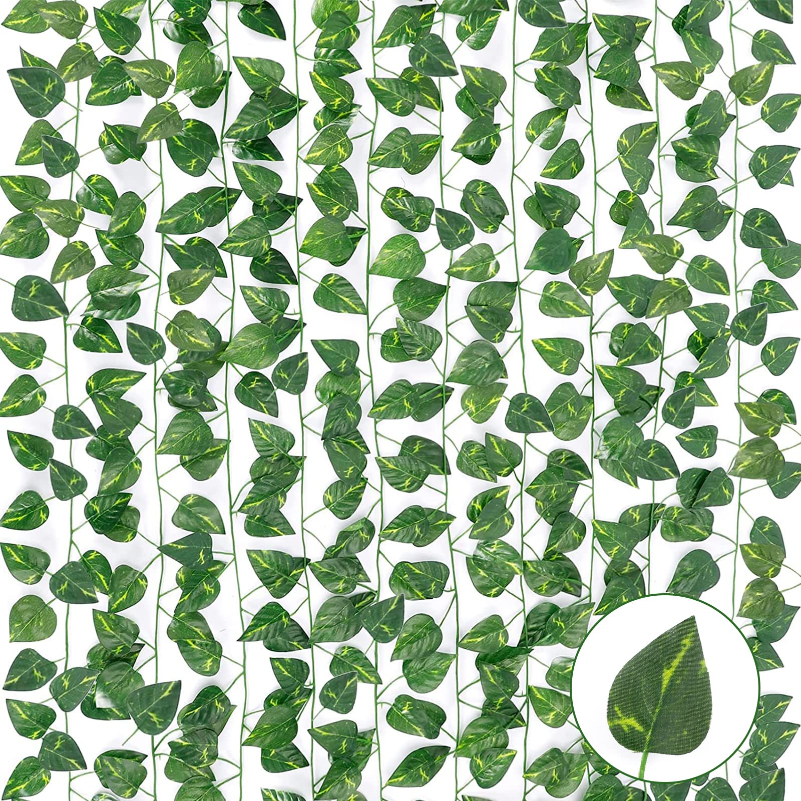 WhOnline 10pcs Fake Vines 69ft Artificial Greenery Garland Fake Hanging Plants Greenery Wall Backdrop for Home Bedroom Wedding Decoration Jungle Theme Party Supplies