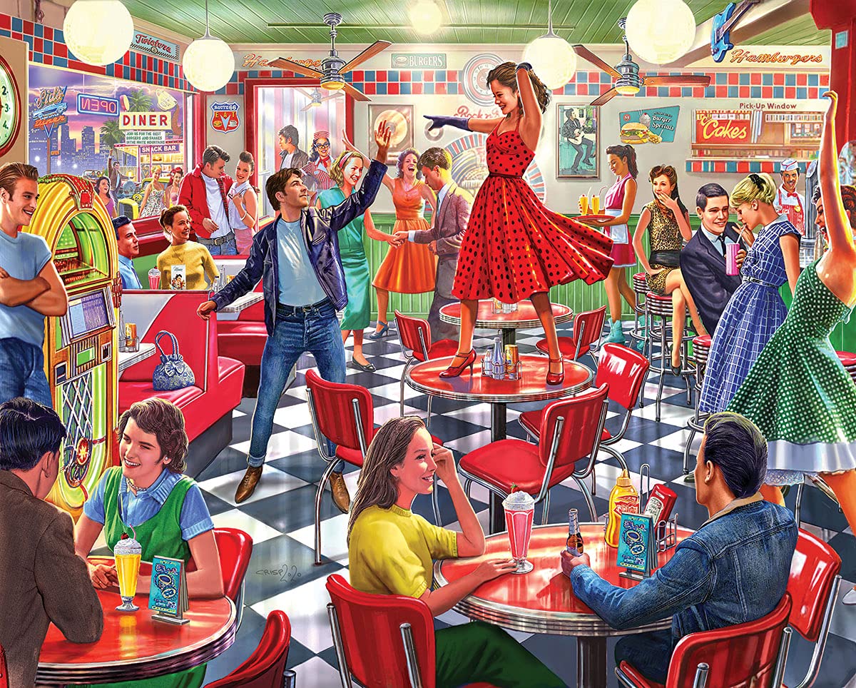 White Mountain Puzzles Dancing at The Diner - 1000 Piece Jigsaw Puzzle