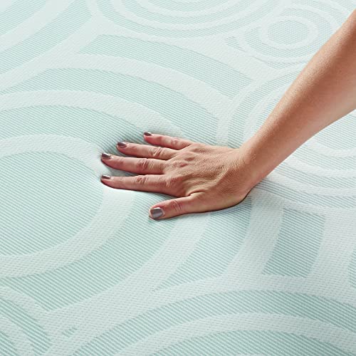 Serta Perfect Sleeper 10 Inch Queen Gel Memory Foam Mattress, Medium Firm, USA Built, 100-Night Trial, CertiPUR-US Certified - Nestled Night,Blue/White