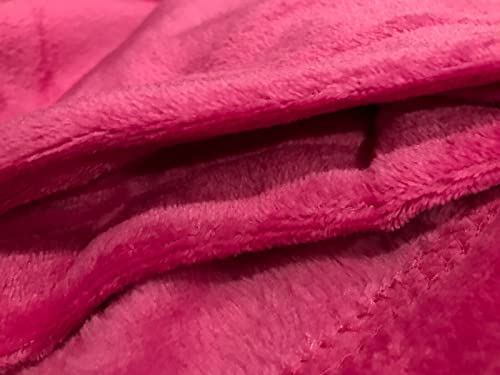 Home Must Haves Solid Hot Pink Affordable Fleece Super Soft Warm Cozy Plush Premium Sofa Couch Picnic Bed Queen Size 80" x 80"