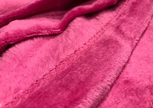 Home Must Haves Solid Hot Pink Affordable Fleece Super Soft Warm Cozy Plush Premium Sofa Couch Picnic Bed Queen Size 80" x 80"