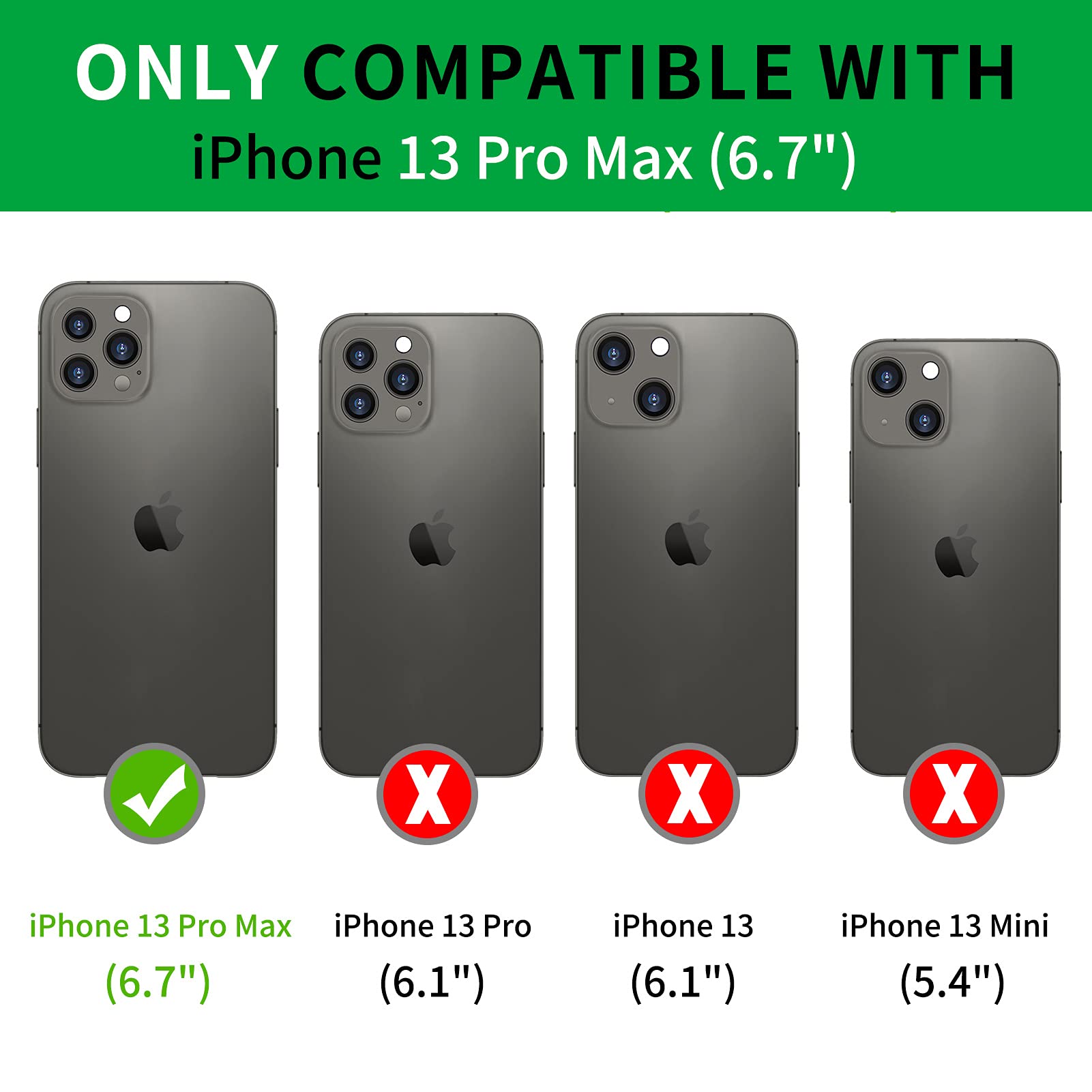 Skycase Case Designed for iPhone 13 Pro Max 5G 6.7’’, Support [Magsafe Charge][2 in 1] Magnetic Detachable Flip Folio Wallet Case with Card Slots for iPhone 13 Pro Max 2021,Navy