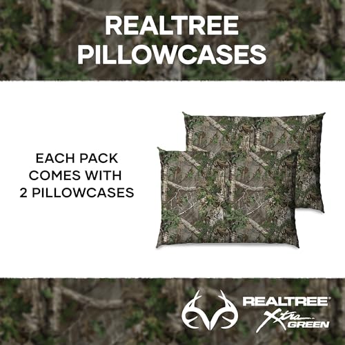 Northwest Pillowcase Set 2-Pack, 20" x 30", Realtree Xtra Green Camo 2 Count