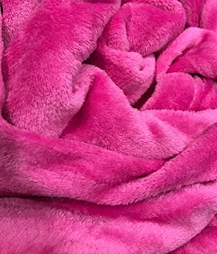 Home Must Haves Solid Hot Pink Affordable Fleece Super Soft Warm Cozy Plush Premium Sofa Couch Picnic Bed Queen Size 80" x 80"