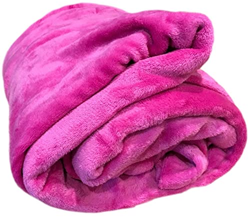 Home Must Haves Solid Hot Pink Affordable Fleece Super Soft Warm Cozy Plush Premium Sofa Couch Picnic Bed Queen Size 80" x 80"