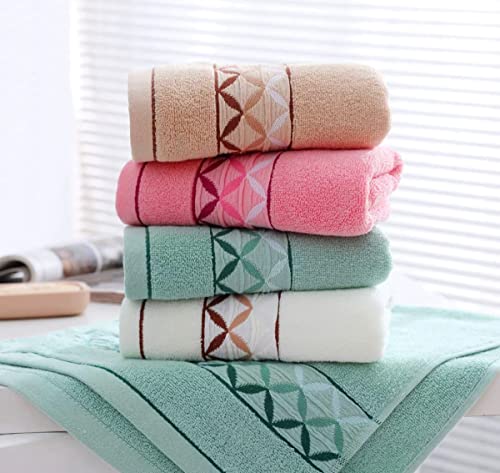 Bathroom Hand Towels,Four Leaf Printed Cotton Towel,100% Cotton Ultra Soft Highly Absorbent Hand Towel 4 Set , Size 14" x 30" Home Bathroom Hand Towels for Bath, Hand, Face, Gym Towel (Multicolor)