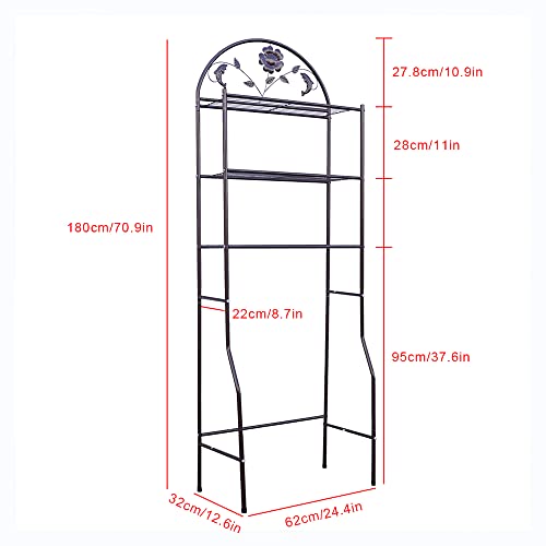Gdrasuya10 3-Tier Over The Toilet Storage Rack Bathroom Organizer Shelf Space Saver,Bathroom Storage Over The Toilet Black