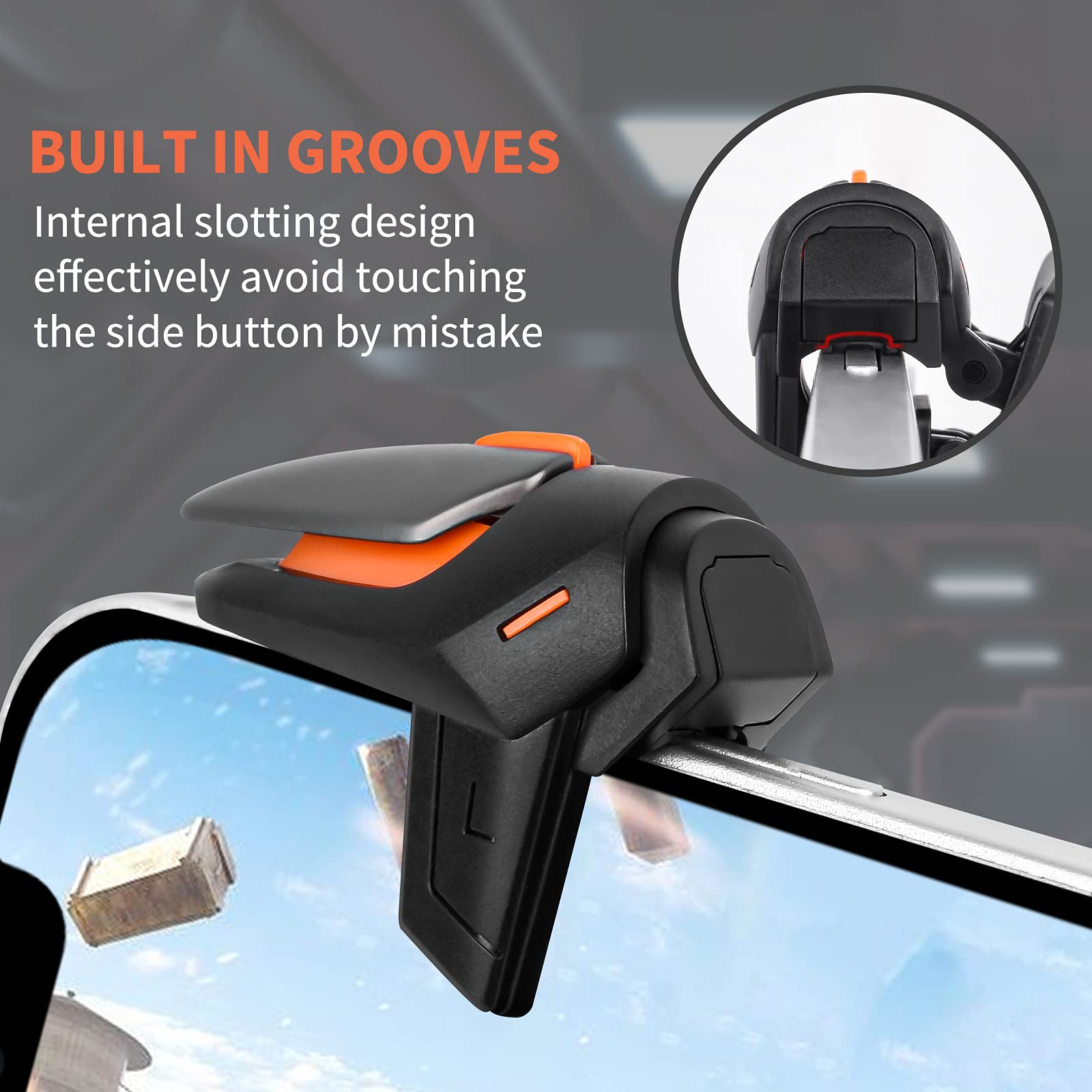 Newseego for PUBG Game Controller Trigger, [1 Pair] New Version Smart Phone Game Controller Gamepad Large Thickness, Sensitive Aim & Shoot PUBG Triggers for iOS/Android-Black.
