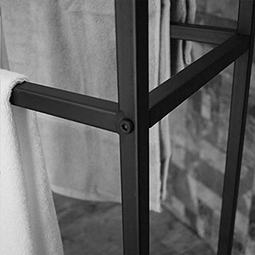 -Shelf Balcony Bathroom Floor Standing Towel Rack,Metal Free Standing Towel Ladder Holder,Towel Bar Stand Storage for Bathroom,Kitchen,Bedroom/White/70 * 22 * 100Cm