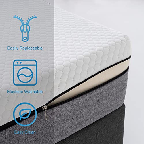 BAENIGHT Gel Memory Foam Mattress ，8 Inch High Rebound Effect Mattress for Relieving Body Pressure，Medium Firm Affordable Bed Mattresses with Replaceable Cover with Zipper (Queen (U.S. Standard))