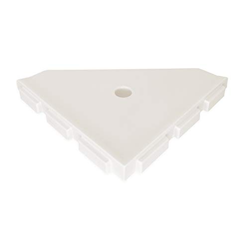 Questech Décor 8 Inch Corner Shower Shelf and 5 Inch Shower Caddy Soap Dish, Geo Lugged Back for New Construction, Wall Mounted Bathroom Shower Organizer, White Polished