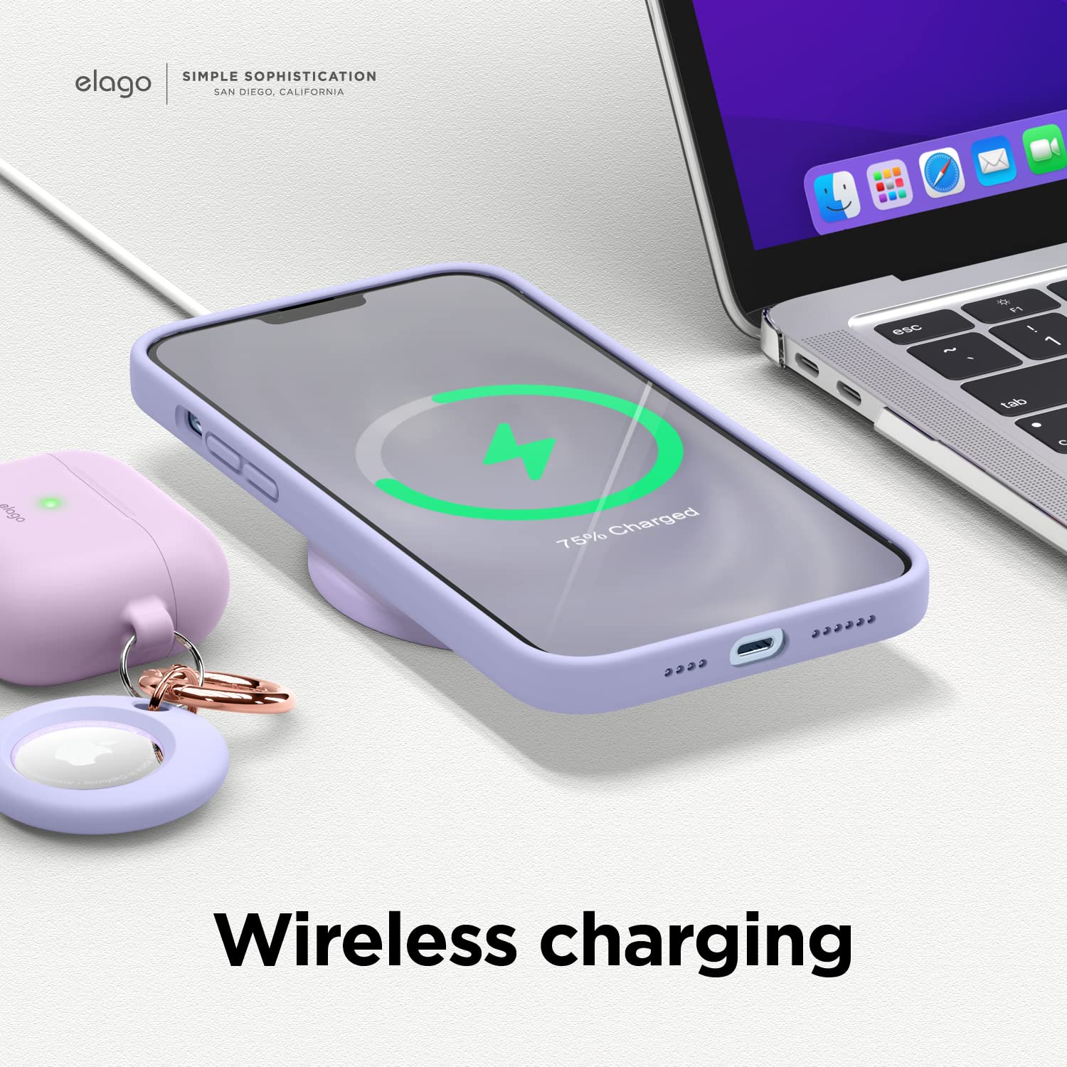 elago Liquid Silicone Case Compatible with iPhone 13 Pro Max (6.7 inches), Premium Silicone Case, Full Protection Case – Shockproof Cover with 3 Structure (Mauve) Purple