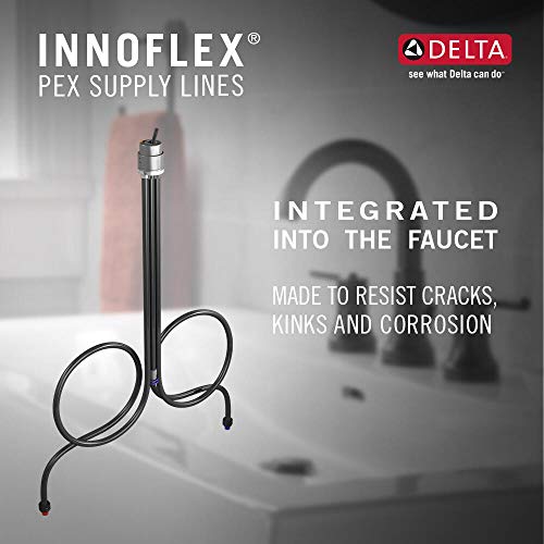 Delta Faucet Trinsic Single Hole Bathroom Faucet, Gold Bathroom Faucet, Single Handle, Diamond Seal Technology, Drain Assembly, Champagne Bronze 559HA-CZ-DST