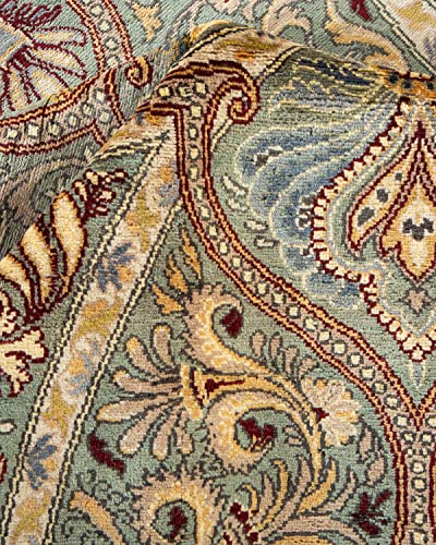One of a Kind Hand Made Mogul Traditional Light Gray Area Rug Carpet Living Room Bedroom Dining Room 8 x 10