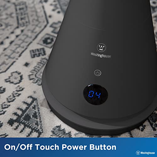 Westinghouse All Season Electric Fan 40 Inches With Heater | Minimalist Heated Bladeless, Oscillating With Remote Control (Black)