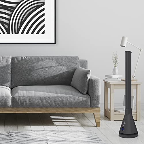 Westinghouse All Season Electric Fan 40 Inches With Heater | Minimalist Heated Bladeless, Oscillating With Remote Control (Black)