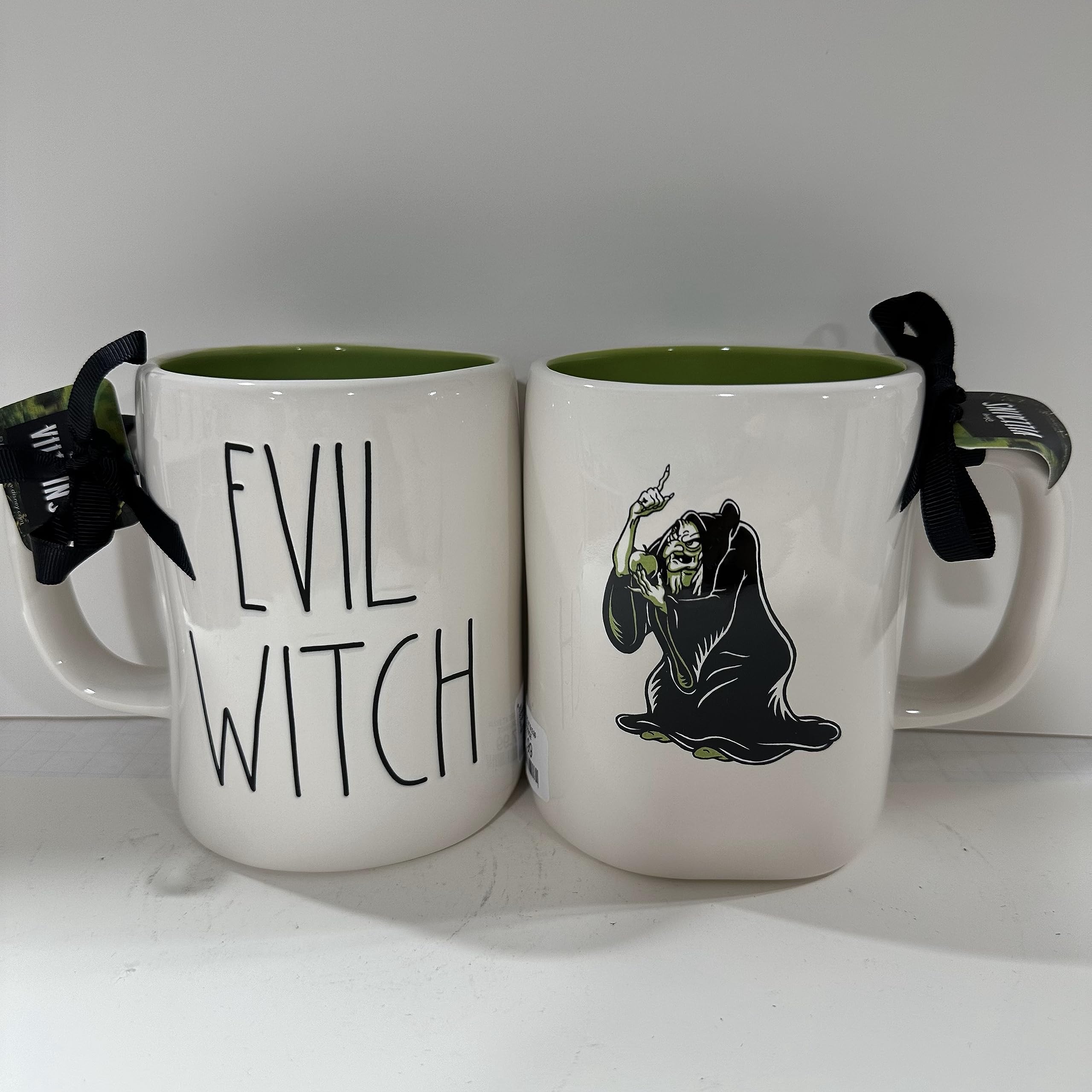 Rae Dunn EVIL WITCH Mug - GREEN Interior - HALLOWEEN - Ceramic