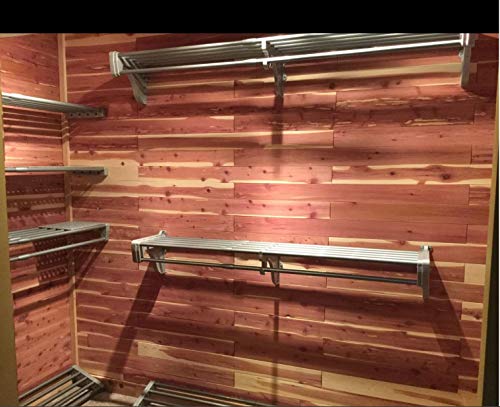 EZ Shelf - Walk in Closet System - 5 Pack - Expandable Closet Shelf with Hanging Rod (Each 40.5β73β) - with 4 End Brackets - Silver - Strong - Easy to Install β Alternative to Wire Closet Shelving