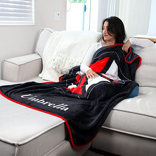 Resident Evil Umbrella Plush Throw Blanket | Super Soft Fleece Blanket, Cozy Sherpa Cover For Sofa And Bed, Home Decor Room Essentials | Zombie Horror Biohazard Video Game Gifts | 45 x 60 Inches