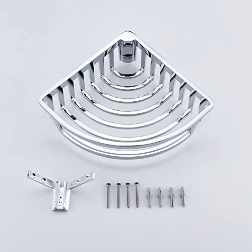 Bathroom Corner Shower Caddy, Triangle Wall Mounted Shower Shelf Corner Shower Basket Caddy,Drilling Kitchen Racks Shower Organizer for Bathroom,Toilet, Dorm, Kitchen,Chrome