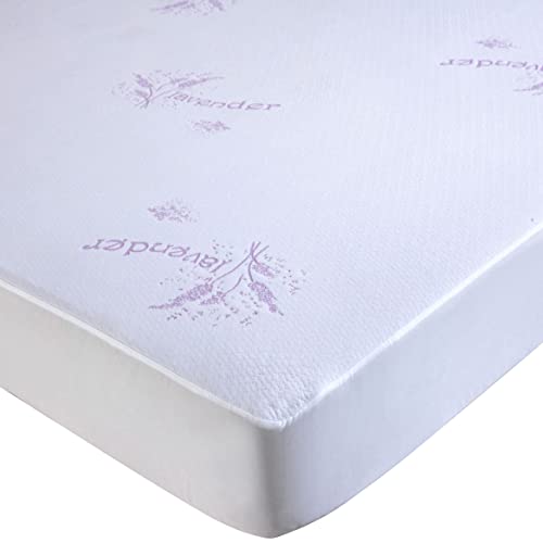 Lavender Scented Mattress Cover, Made of Soft Polyester with Poly and Lavender Fill, Bedroom Décor, Fit Mattresses Up to 16" Deep - Queen Size by OakRidgeTM