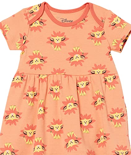 Amazon Essentials Disney | Marvel | Star Wars | Princess Baby Girls' Dresses, Pack of 3, Lion King Play Eat Roar, 18 Months