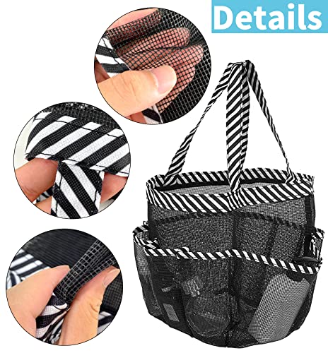 Reofrey Mesh Shower Caddy, Hanging Portable Shower Caddy Organizer Tote, with 8 Mesh Storage Pockets, for College Dorm, Travel, Gym, Camping(black)
