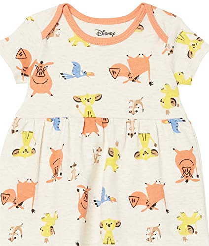 Amazon Essentials Disney | Marvel | Star Wars | Princess Baby Girls' Dresses, Pack of 3, Lion King Play Eat Roar, 18 Months
