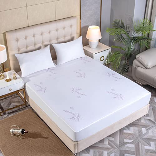 Lavender Scented Mattress Cover, Made of Soft Polyester with Poly and Lavender Fill, Bedroom Décor, Fit Mattresses Up to 16" Deep - Queen Size by OakRidgeTM