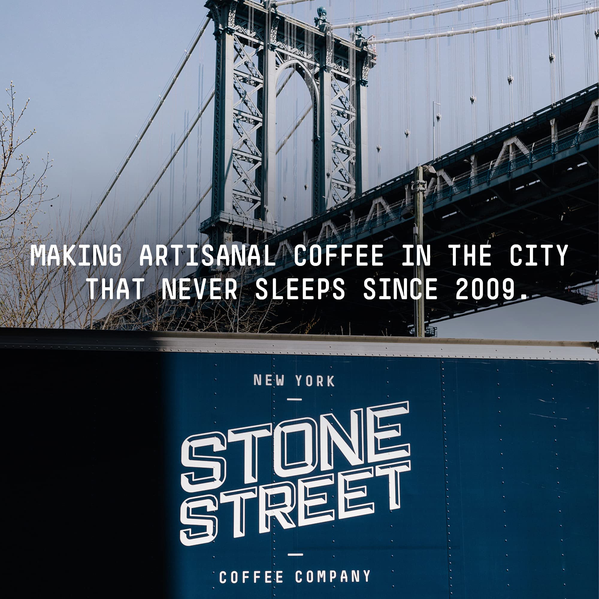 Stone Street Cold Brew Decaf Coffee, Swiss Water Process, Low Acid, 100% Arabica, Gourmet Coffee, Coarse Ground, Medium Roast, 1 LB