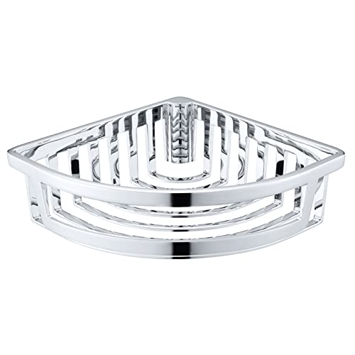 Bathroom Corner Shower Caddy, Triangle Wall Mounted Shower Shelf Corner Shower Basket Caddy,Drilling Kitchen Racks Shower Organizer for Bathroom,Toilet, Dorm, Kitchen,Chrome