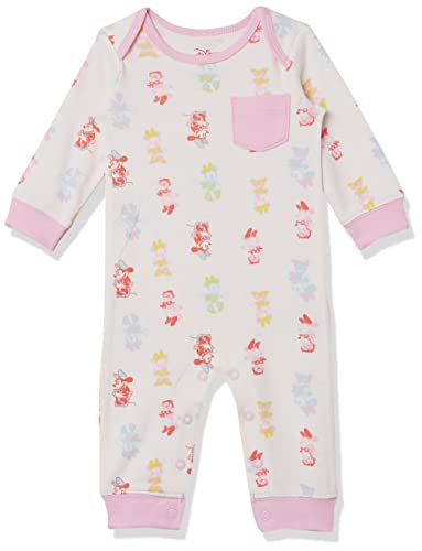 Amazon Essentials Disney | Marvel | Star Wars | Princess Baby Girls' Cotton Coveralls, Pack of 3, Minnie Rainbow Chaser, 24 Months