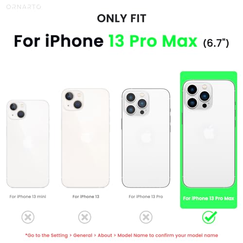 ORNARTO Shockproof Liquid Silicone Designed for iPhone 13 Pro Max Case 6.7", Gel Rubber Comprehensive Protection Anti-Shock Cover Case Drop Protection 6.7inch-Blue