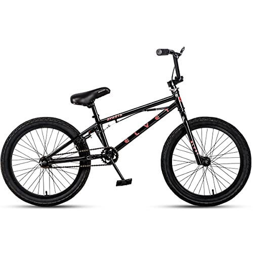 AVASTA Kids Bike 20 Inch BMX Freestyle Bicycle for 6 7 8 9 10 11 12 13 14 Years Old Boys, Freewheel Kids Bike with 360 Gyro Rotor/4 Pegs/Handbrake/Rear U-Brake, Black Red