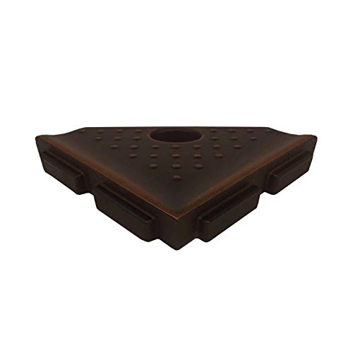Questech Décor 8 Inch Corner Shower Shelf and 5 Inch Shower Caddy Foot Rest, Geo Lugged Back for New Construction, Wall Mounted Bathroom Shower Organizer, Oil Rubbed Bronze
