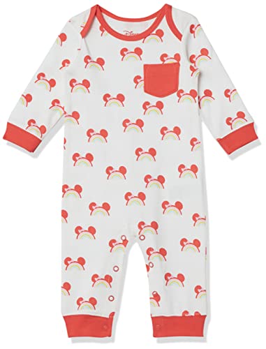 Amazon Essentials Disney | Marvel | Star Wars | Princess Baby Girls' Cotton Coveralls, Pack of 3, Minnie Rainbow Chaser, 24 Months