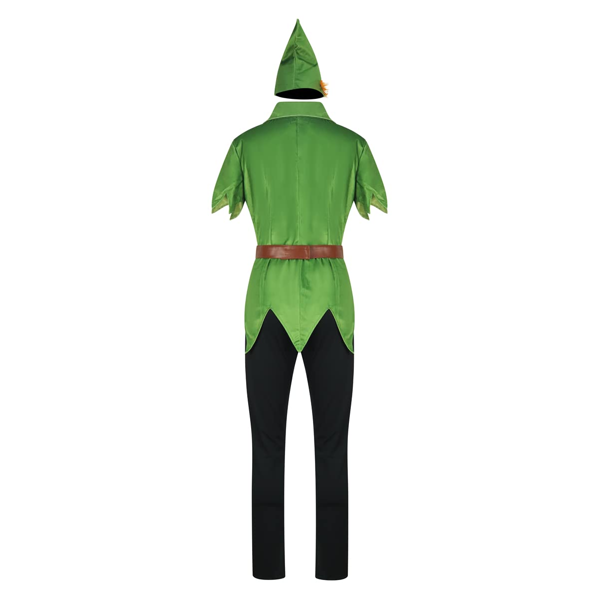 LILLIWEEN Peter Pan Costume Elf Outfit Halloween Cosplay Suit for Men Women 2XL