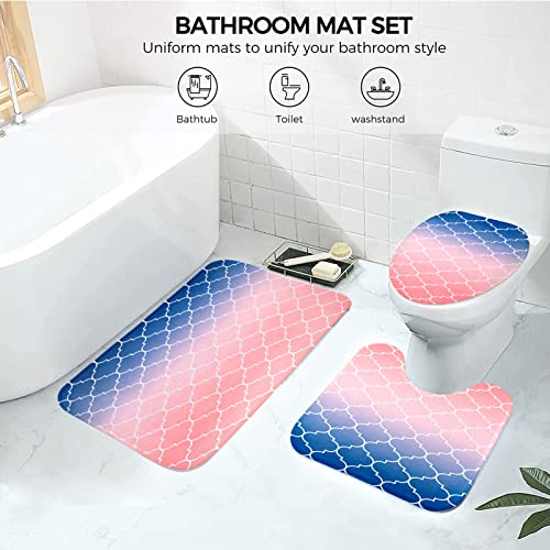 HBlife 4PCS Moroccan Style Bathroom Sets with Shower Curtain and Rugs, 72"x72" Boho Shower Curtains with 3 PCS Bathroom Mats Sets, Shower Curtain Sets with Non-Slip Rug and 12 Shower Curtain Hooks